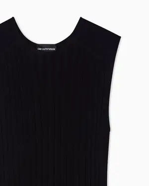 Emporio Armani Ribbed Pleated Dress