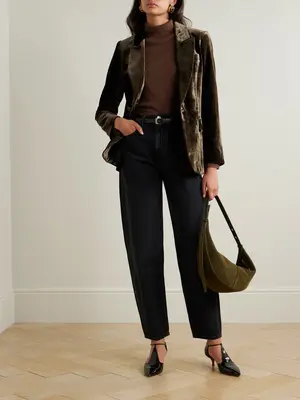 FRAME Single-breasted Velvet Blazer