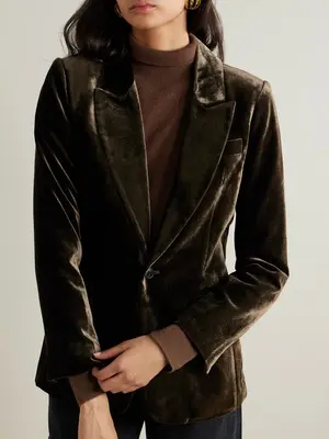 FRAME Single-breasted Velvet Blazer