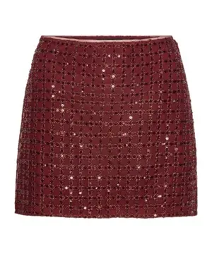 ROTATE BY BIRGER CHRISTENSEN Beaded Mini Skirt - Red