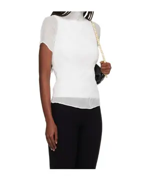 Issey Miyake Pleated Semi-transparent T-shirt - White