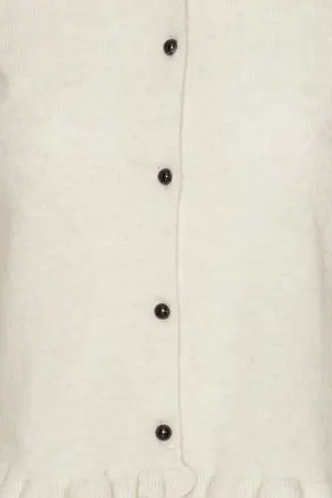 ROTATE BY BIRGER CHRISTENSEN Ruffled Hem Cardigan - White