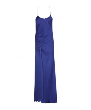 Victoria Beckham Strappy Maxi Dress With Pleated Detail - Bright Indig