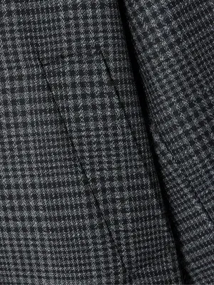 RÓHE Checked Wool Coat With Suede Collar