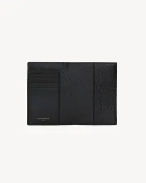 Saint Laurent Tiny Cassandre Passport Holder - Black