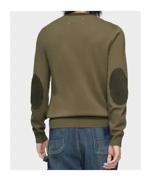 MAISON MARGIELA Two-tone Knitted Jumper With Contrast Elbow Patches - Invalid