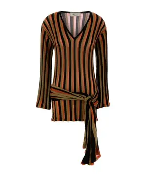 Blumarine Striped Tie-waist Knitted Mini Dress