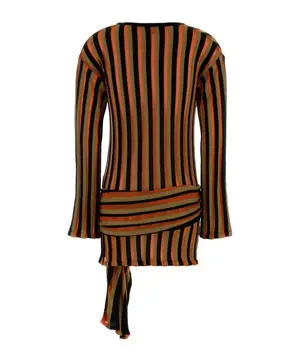 Blumarine Striped Tie-waist Knitted Mini Dress