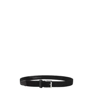 Kiton Elastic Leather Belt - Black