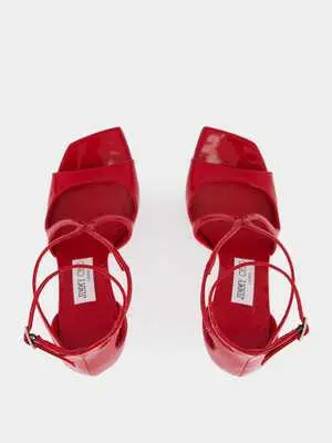 JIMMY CHOO Azia 95 Stiletto Sandals - Ruby Red
