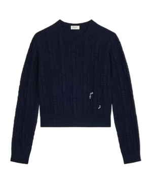 Celine Cashmere Crewneck Sweater - Navy Blue