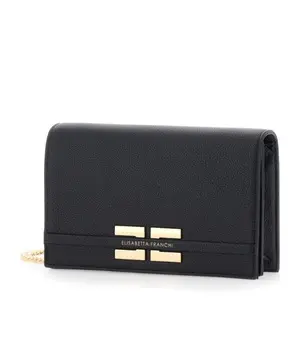 Elisabetta Franchi Chain Strap Logo Clutch Bag