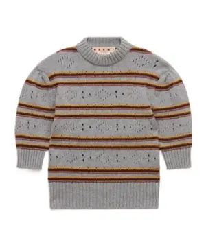 Marni Striped Openwork Knit Jumper - Gray