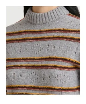 Marni Striped Openwork Knit Jumper - Gray