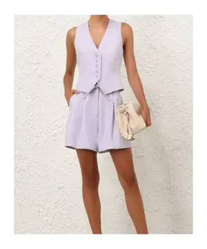 Zimmermann Luna Tailored Linen Shorts