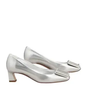 ROGER VIVIER Trompette Pumps In Leather - Silver