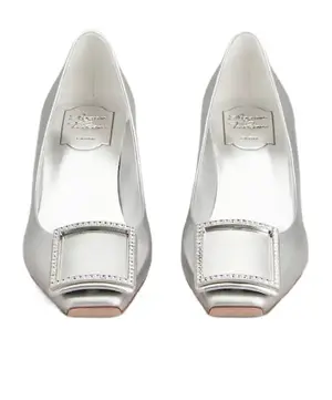 ROGER VIVIER Trompette Pumps In Leather - Silver