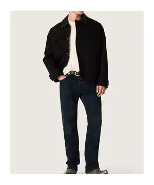 GOLDEN GOOSE Long Sleeve Bomber Jacket With Leather Collar - Black