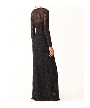 Fabiana Filippi Lurex Crochet Knit Maxi Dress - Midnight Blue