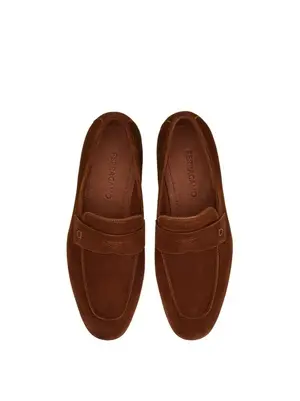 FERRAGAMO Suede Penny Loafers - Brown