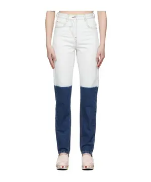 Pushbutton Contrast Stitching Bottoms For Women