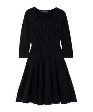 Arch4 Ribbed Knit Fit & Flare Dress