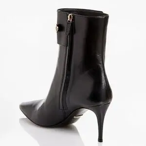 Gucci Ankle Boots With Side Zip And Gold Tone Hardware