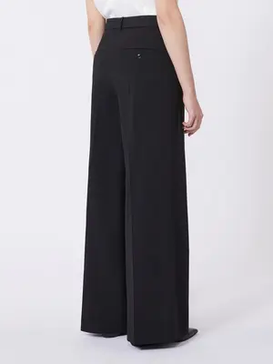 Max Mara High-waisted Wide-leg Pleated Trousers - Black