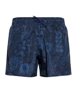 Etro Paisley Print Swim Shorts - Blue