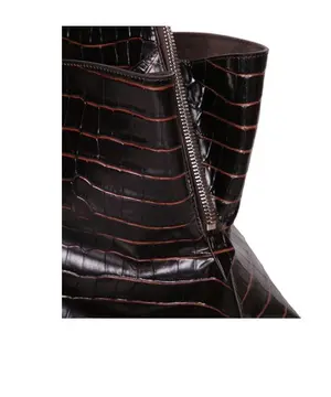 Attico Double-handle Croc Effect Handbag - Black