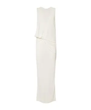 Jacquemus La Robe Peplo Longue Draped Long Dress