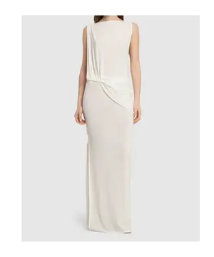 Jacquemus La Robe Peplo Longue Draped Long Dress
