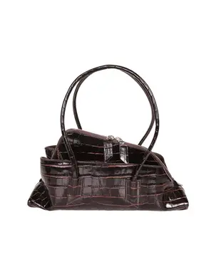 Attico Croc Effect Double Handle Handbag