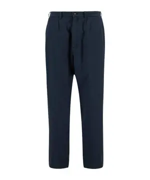 Barbour Cotton Linen Relaxed Trousers - Navy