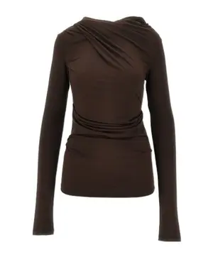 ENTIRE STUDIOS Draped Long-sleeve Top - Black