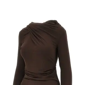ENTIRE STUDIOS Draped Long-sleeve Top - Black