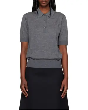 Loulou De Saison Short-sleeved Knit Polo Shirt