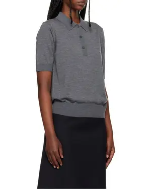 Loulou De Saison Short-sleeved Knit Polo Shirt