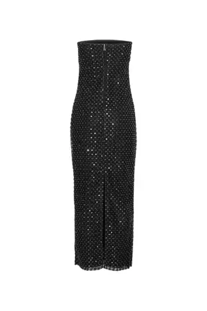 ROTATE BY BIRGER CHRISTENSEN Beaded Maxi Tube Dress - Black