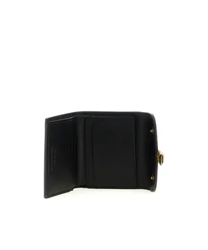 Pinko Buckle-detailed Folded Saddle Wallet - Black