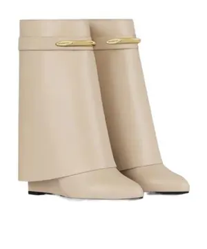 Givenchy Shark Wedge Boots - Beige