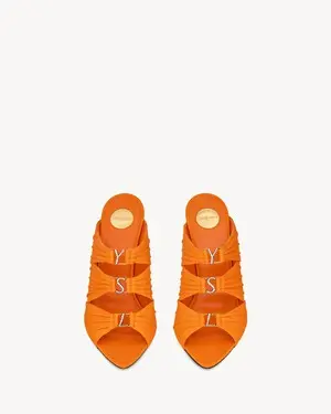 Saint Laurent Emilie Embellished Mules - Orange