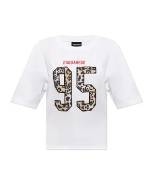Dsquared2 Cropped Logo Print T-shirt - White
