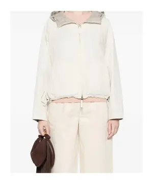YVES SALOMON Reversible Hooded Jacket - Off-white