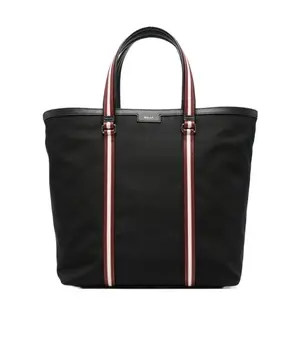 Bally Stripe Detail Tote Bag - Black