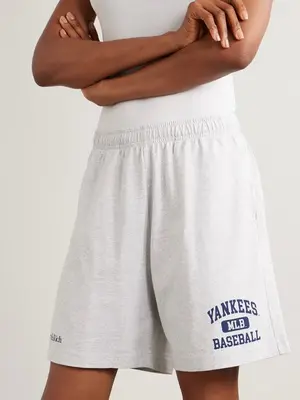SPORTY  RICH Sporty & Rich Mlb Baseball Printed Athletic Shorts