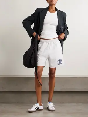 SPORTY  RICH Sporty & Rich Mlb Baseball Printed Athletic Shorts