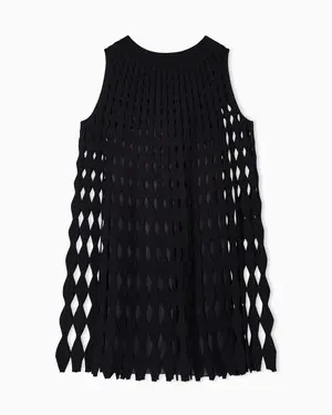 Emporio Armani Cut-out Sleeveless Mini Dress - Grey