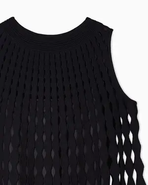 Emporio Armani Cut-out Sleeveless Mini Dress - Grey