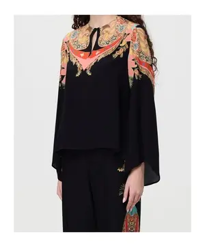 Etro Printed Keyhole Blouse